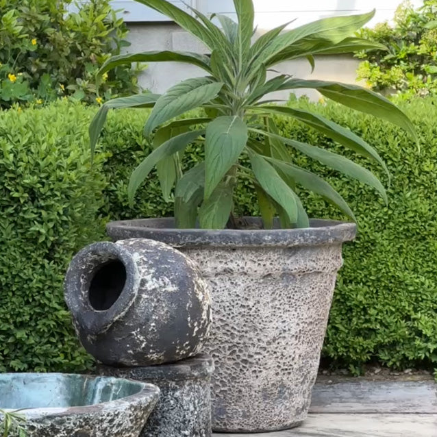 Ancient Stone Glazed Plant Pot | Gardenesque