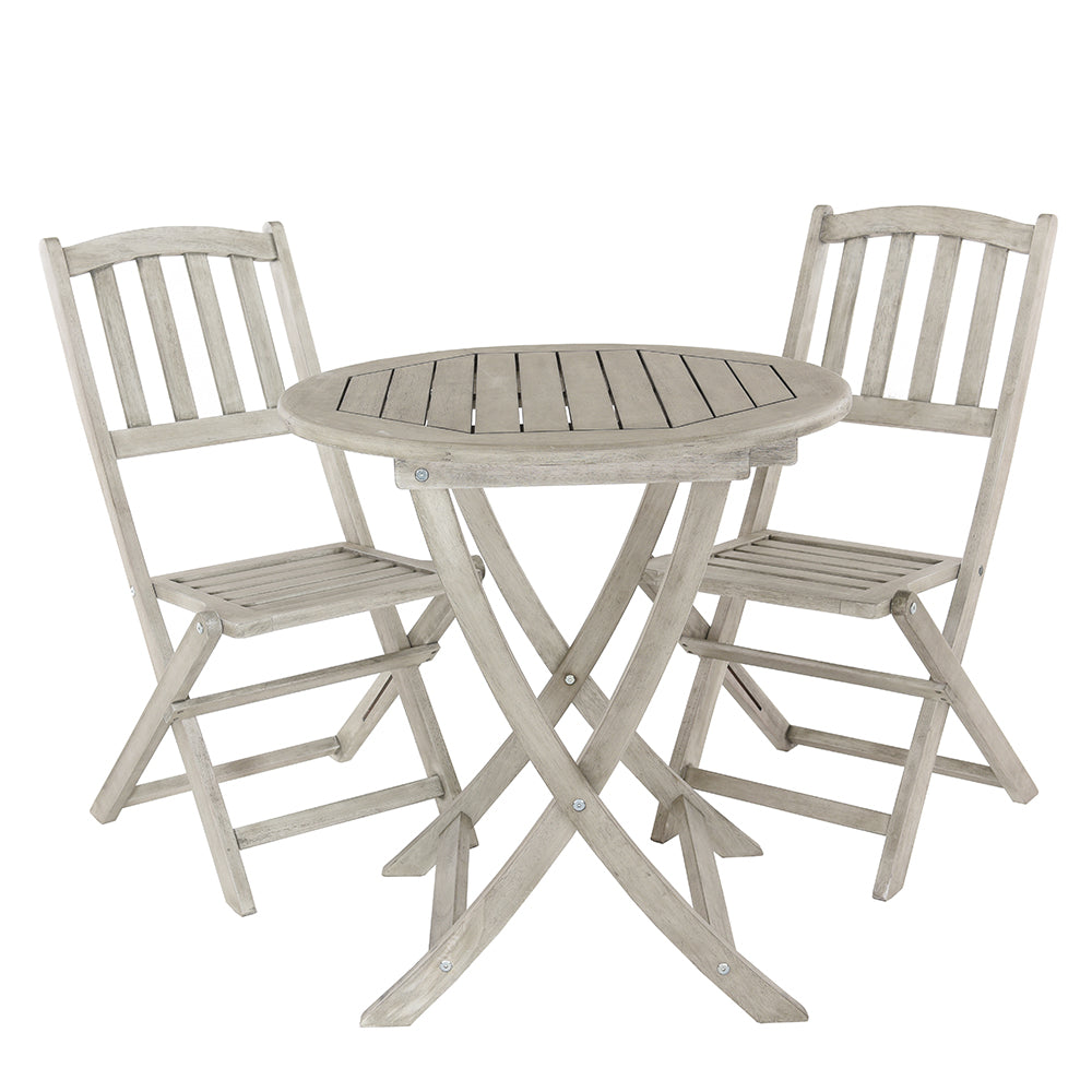 Repton Wooden Bistro Set Folding 2 Seater Garden Table Chairs Gardenesque